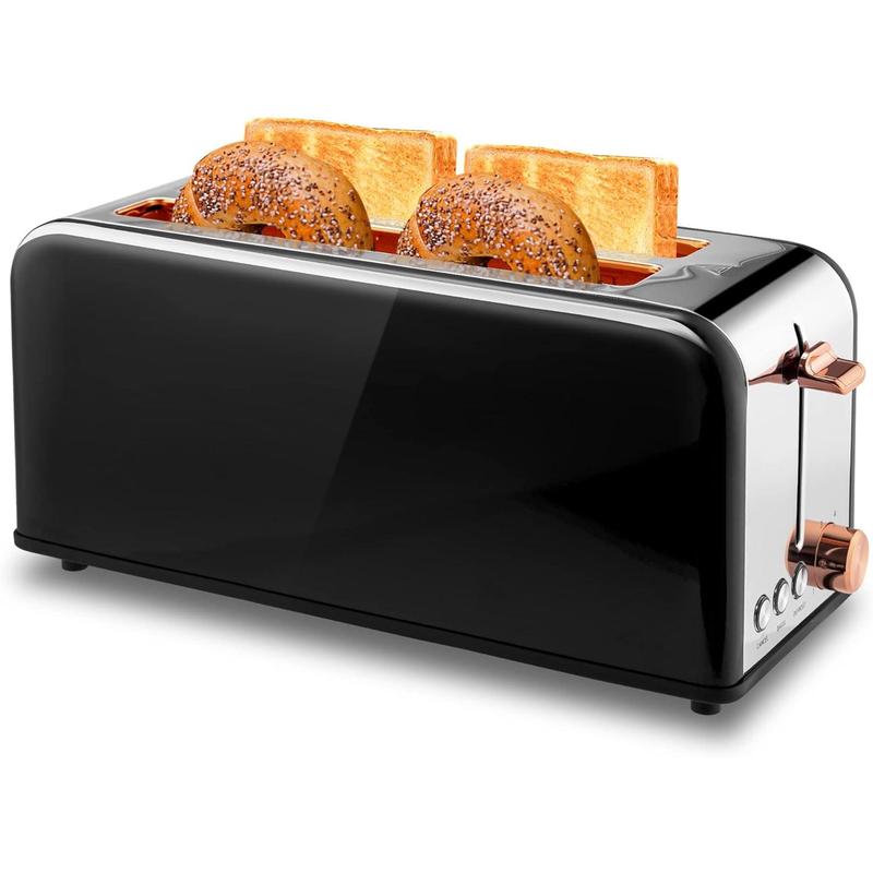 Toaster 4 Slice with Wide Slots, 2 Long Slot Toaster for Bagels ...