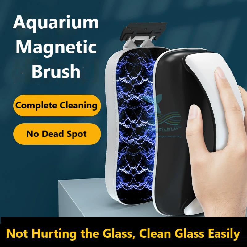 Floating Magnetic Aquarium Glass Cleaner Magnet Brush Scrape - TikTok ...