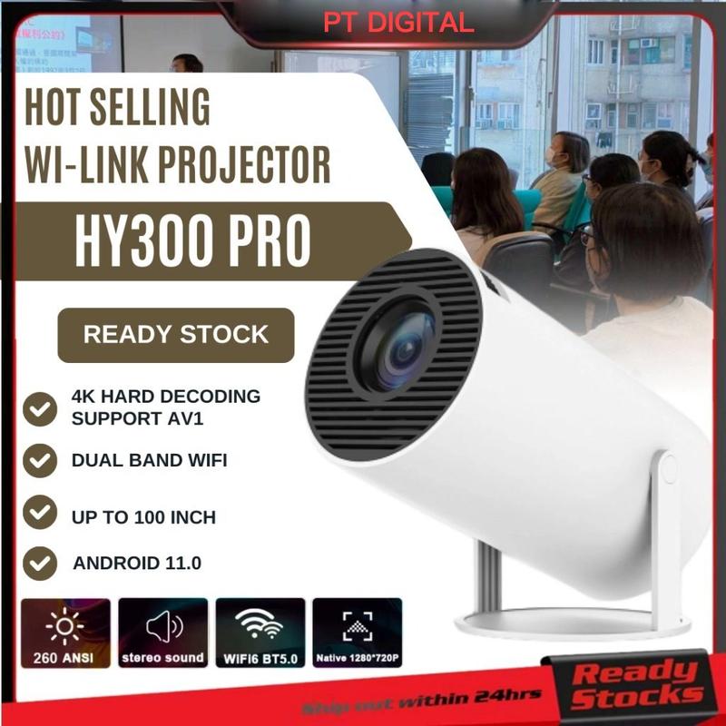 HY300 Pro Projector 4K Android 11.0 LCD 4K Projector 1080P Double ...