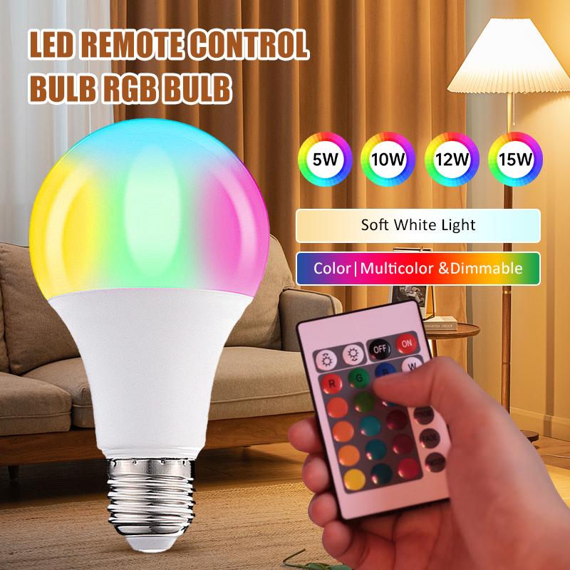 RGB Bulb With Remote Control 5/10/15W Led Dimming RGB Smart Light ...