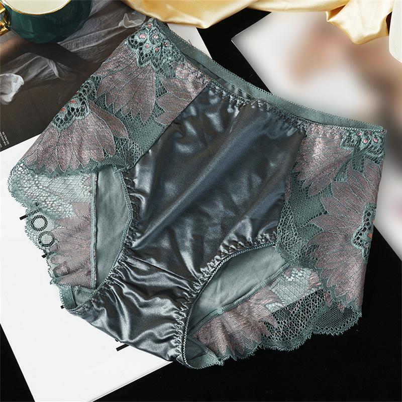 Elegant Satin Lace Panties French Style soft smooth women Briefs ...