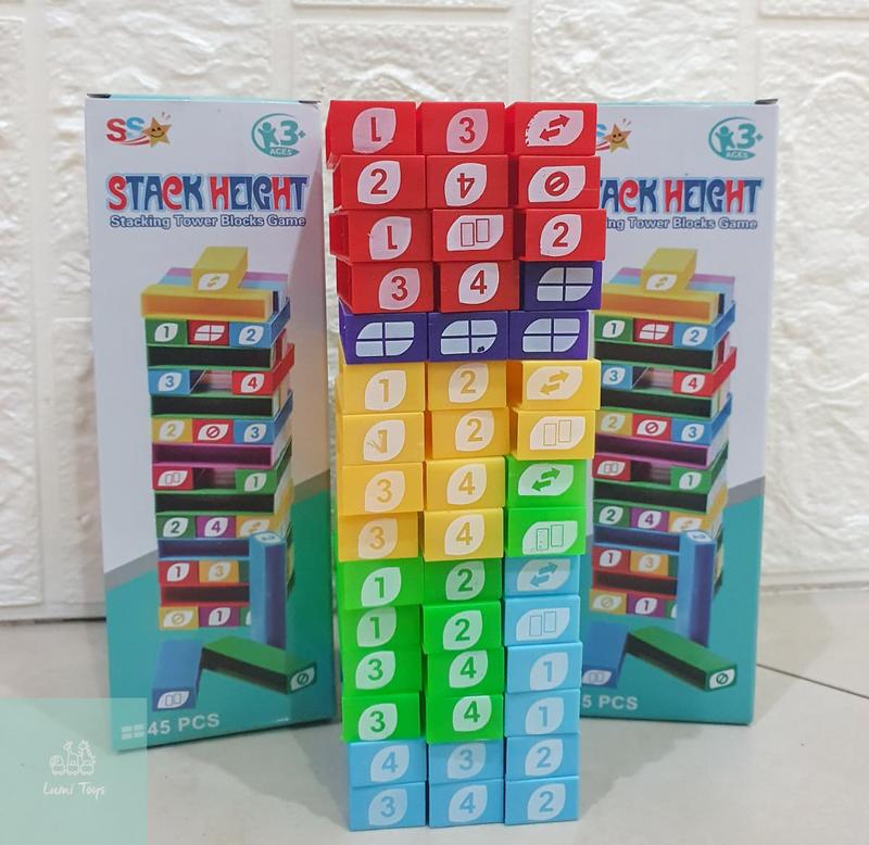 Mainan Anak Board Games Stacko Balok Family Game Stack Heigh - Shop ...
