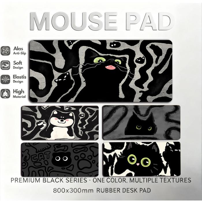 Promo Mouse Pad Besar Anti-Slip Desk Mat Line Art Cat Anime E-Sports ...