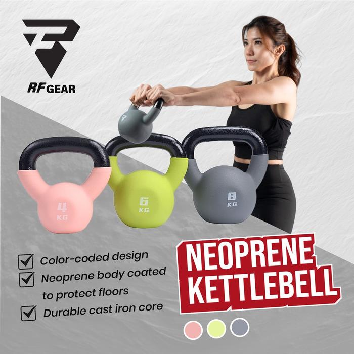 Jual RF GEAR. NEOPRENE KETTLE BELL 4,6,8 KG - Dumbbell - 4Kg Pink ...