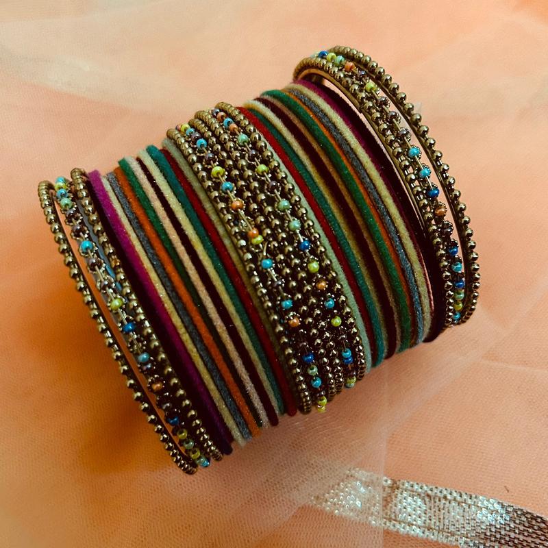 Multicolour bangles with velvet material - TikTok Shop Malaysia