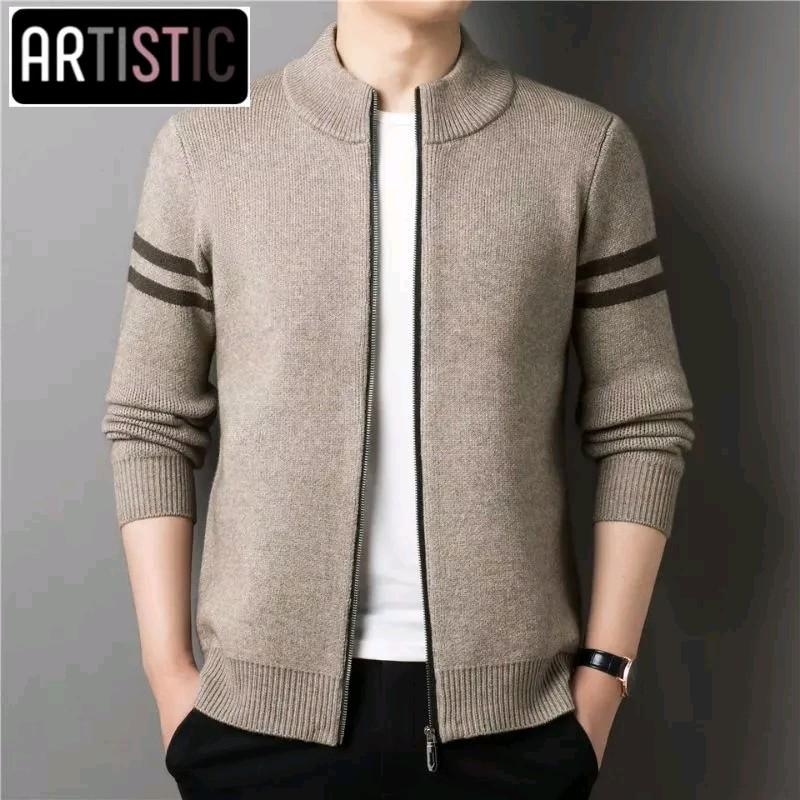 Sweater Jaket Pria Korean Style / Jaket Rajut Pria Kerah Tinggi - Shop ...