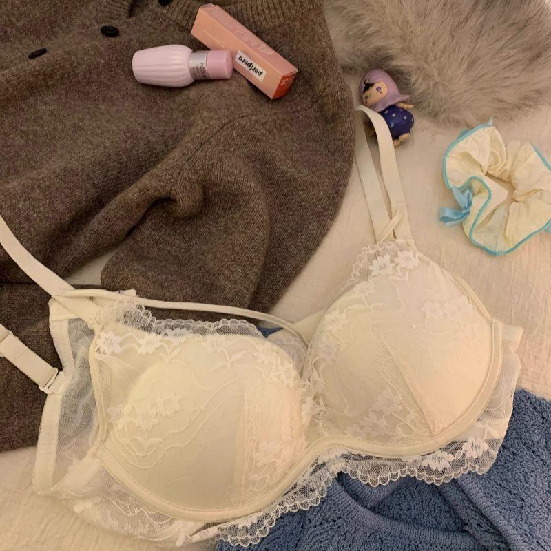 Bra Renda Tekan Atas Perancis, Untuk Perempuan, Set Seksi, Tersedia ...