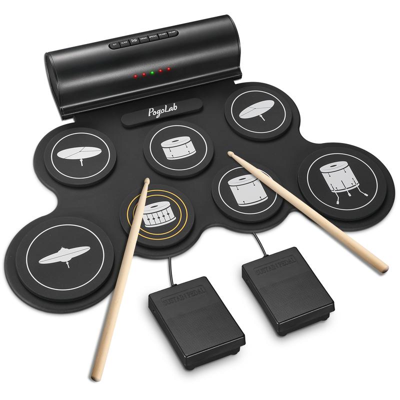 POGOLAB G3001 7 Pads Roll Up Electric Drum Pad, Electronic Drum ...