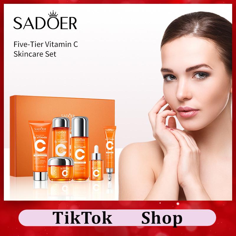 SADOER 5x vitamin C Skincare Set, 6-In-1 Skincare Gift Set With Facial ...