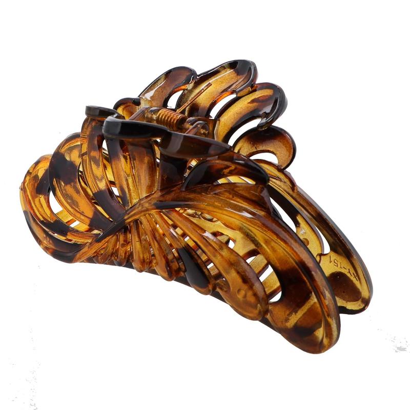 Shiny Spotted 5 inch Large Jaw Clip Hair Claw with leaf design - TikTok ...