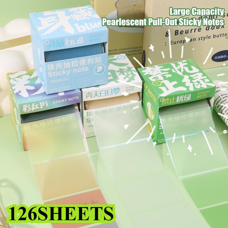 126Sheets/Box Durable Glitter Film Sticky Notes Self-Adhesiv - TikTok ...
