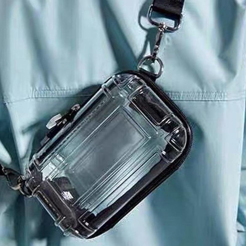 ABS Unisex Mini Transparent Travel Wash Bag Hard Shell Crossbody ...