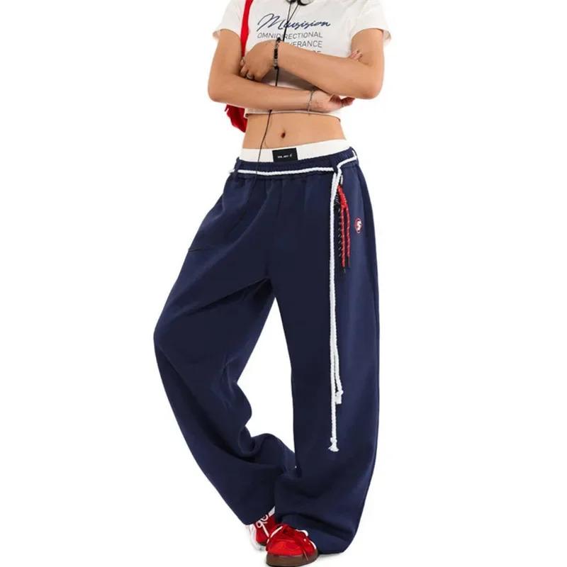 Vintage Jazz Hip Hop Sports Pants Men Loose Fit Straight Leg Street Dance Pants For Men And ...