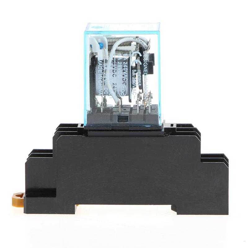 8 Pin MY2NJ Relay 24 V for DC Small Relay 5A DPDT Coil With Base Socket ...