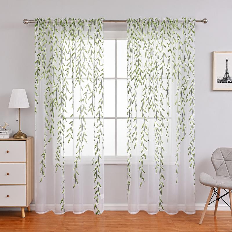 【seopllng】-Pastoral Style Thin Semi-shading Window Curtain Living ...