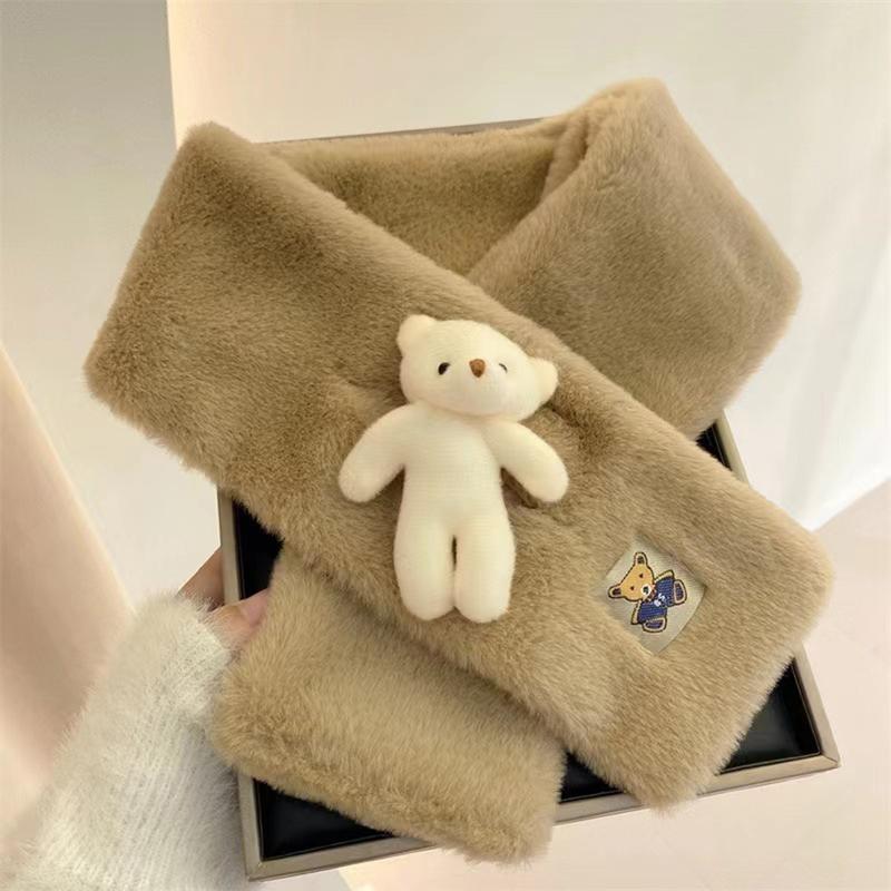 Autumn Winter Cute Little Bears Plush Scarf Personalized Nec - TikTok ...