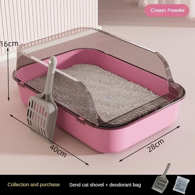 Open Cat Litter Box Can Be Pulled Closed/Semi Closed Splashproof ...