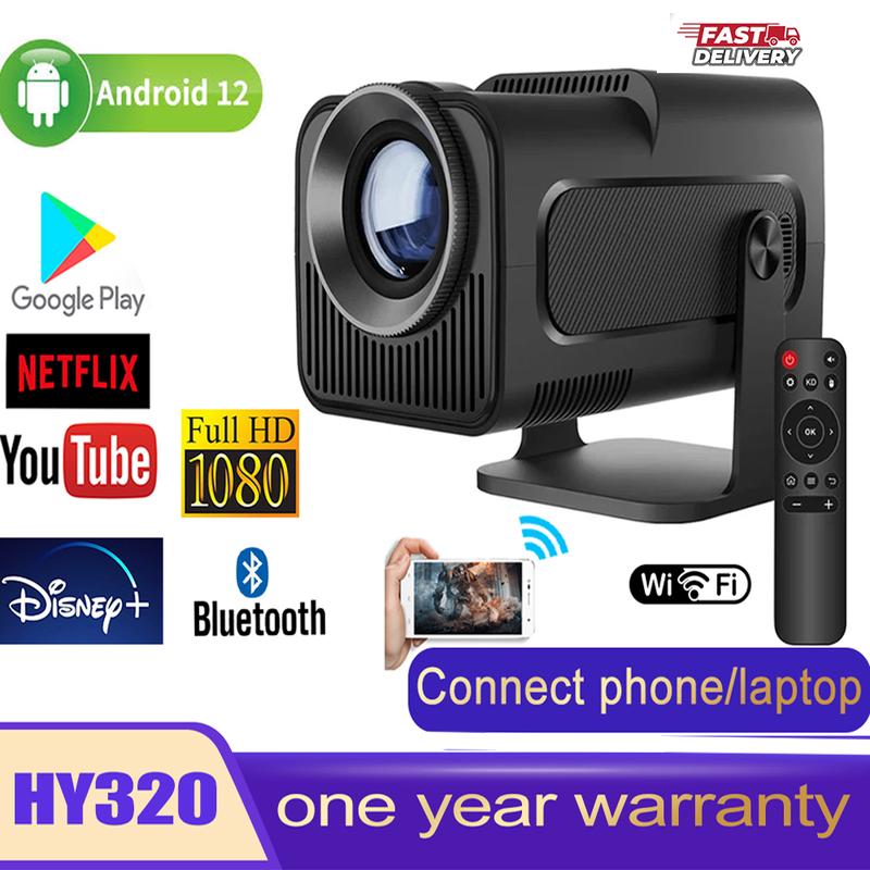 Projector Mini HY320 Portable Android 1080P 4K HD Auto Keystone ...