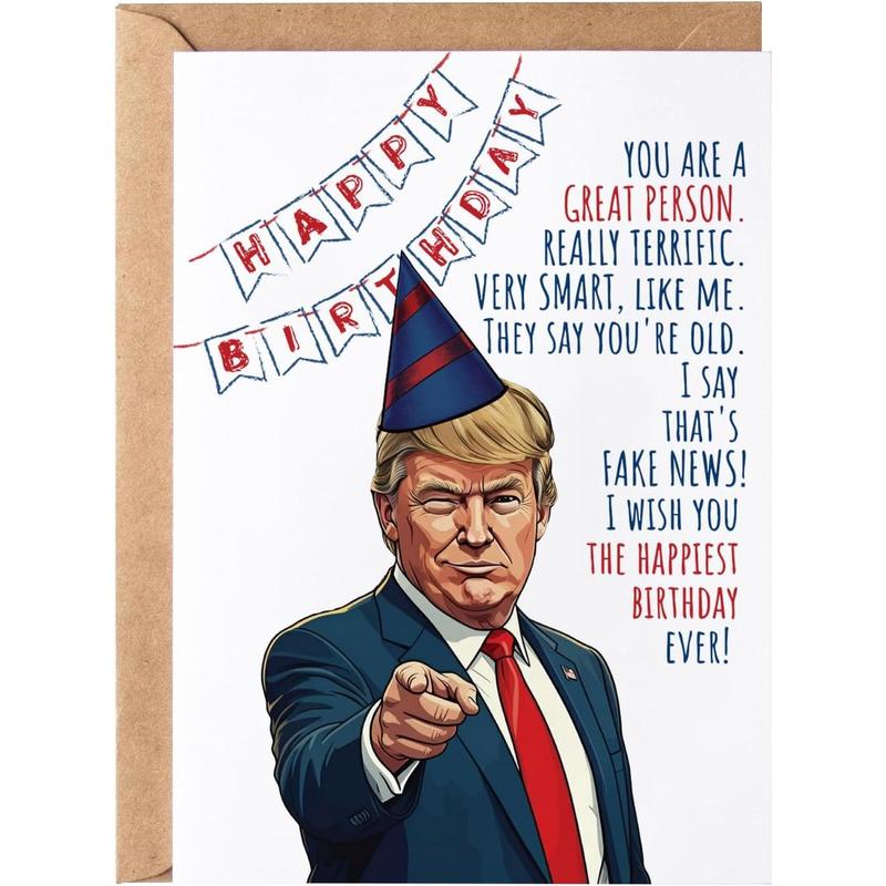 Funny Trump Birthday Card for Women Men - Humorous Donald Trump ...