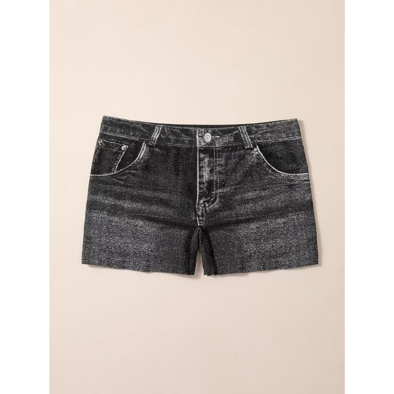 Women Shorts, Low Waist Fake Denim Shorts Summer Boxer Briefs ...