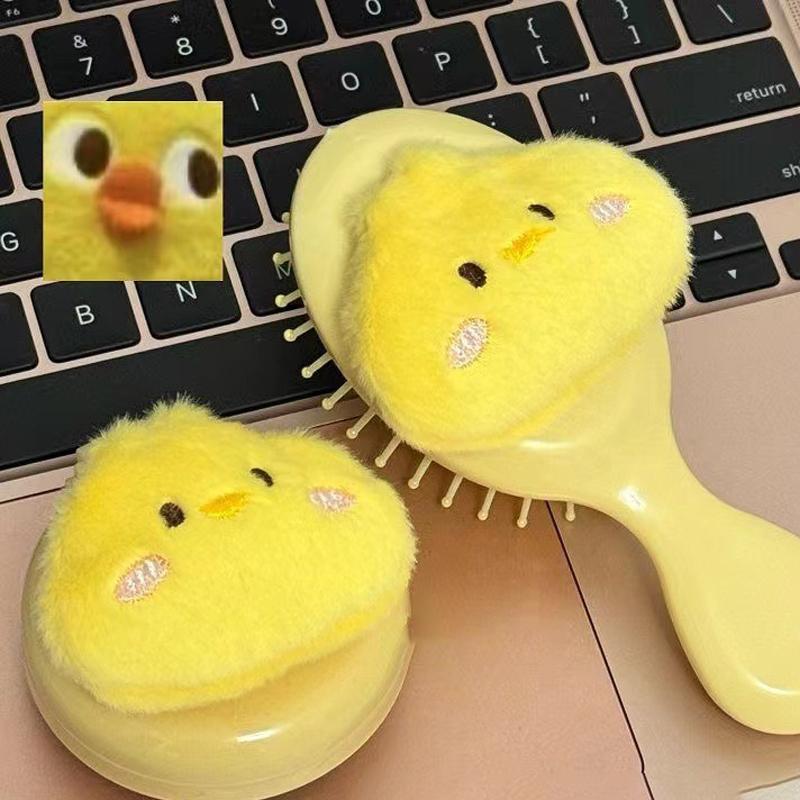 Funny Stuffed Chicken Plush Hairbrus Folding Massage Comb Head Massage ...