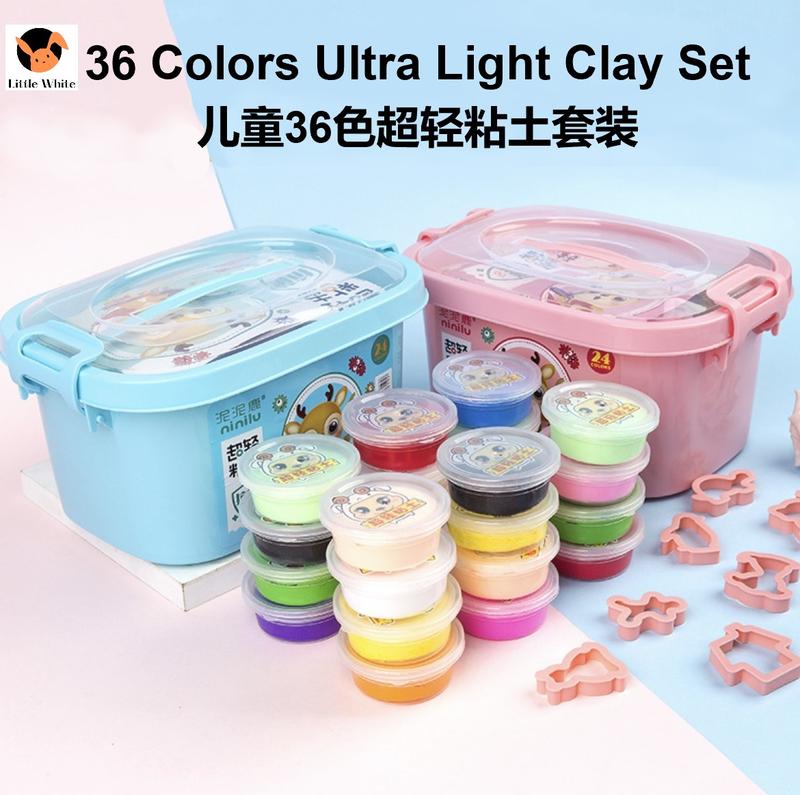12/36 Colors Ultra light Clay Set Storage Box & Tools Kids Art Crafts ...