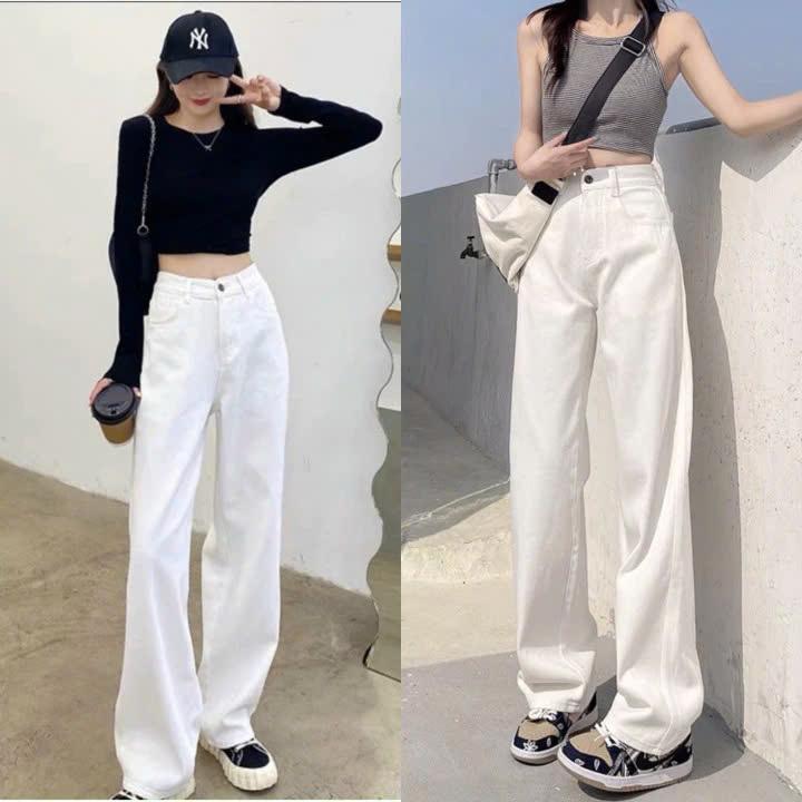 Quần Kaki Jean Nữ Ống Suông Lưng Cao Phong Cách Ulzzang Cực Chất ...