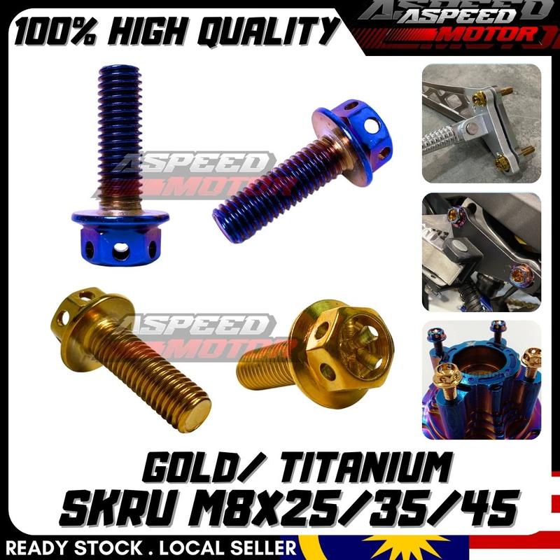 🔥 SKRU FOOTREST SKRU SPROCKET M8x25 M8x35 M8x45 GOLD TITANIUM - TikTok ...