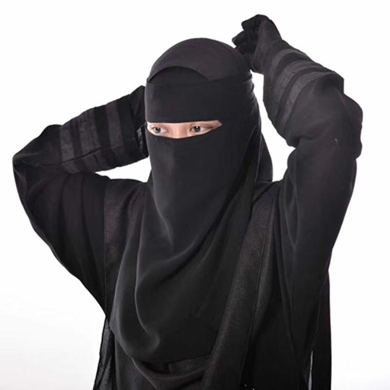 Niqab Sifon, Satu Lapisan, Penutup Muka Muslimah, Topi Hijab - TikTok ...