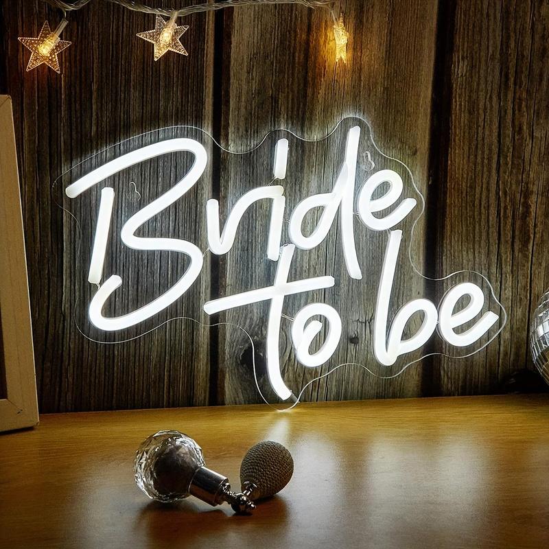 Bride To Be Letter Design Neon Sign, USB Powered Neon Light, Decorative ...