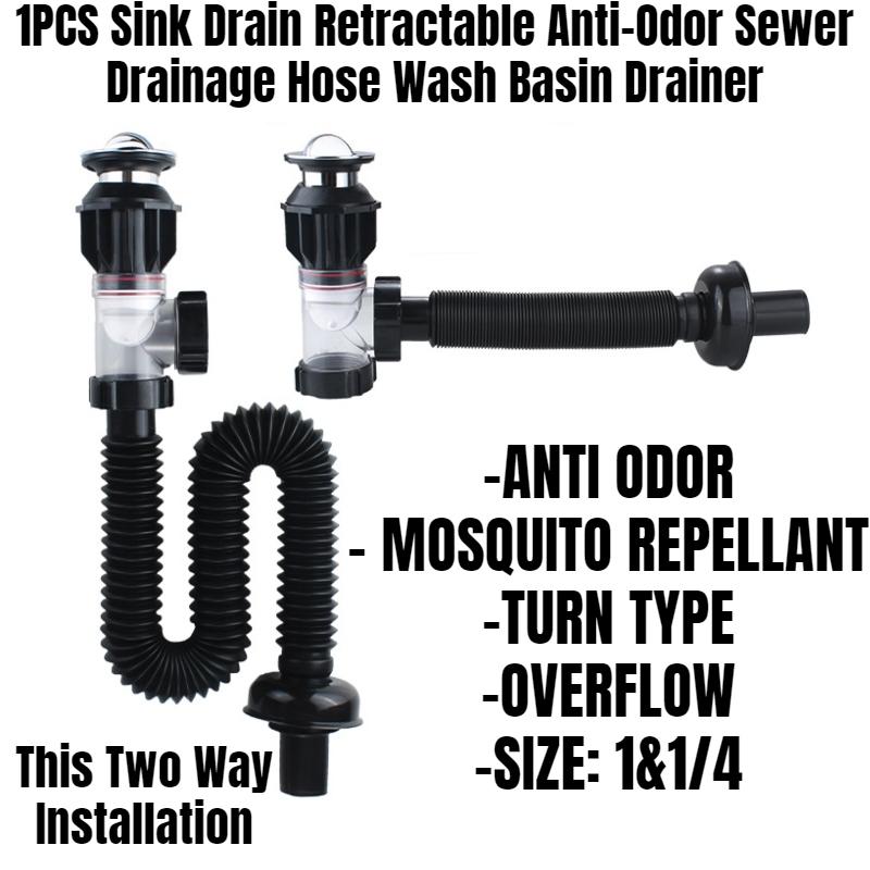1PCS Sink Drain Retractable Anti-Odor Sewer Drainage Hose Wash - TikTok ...