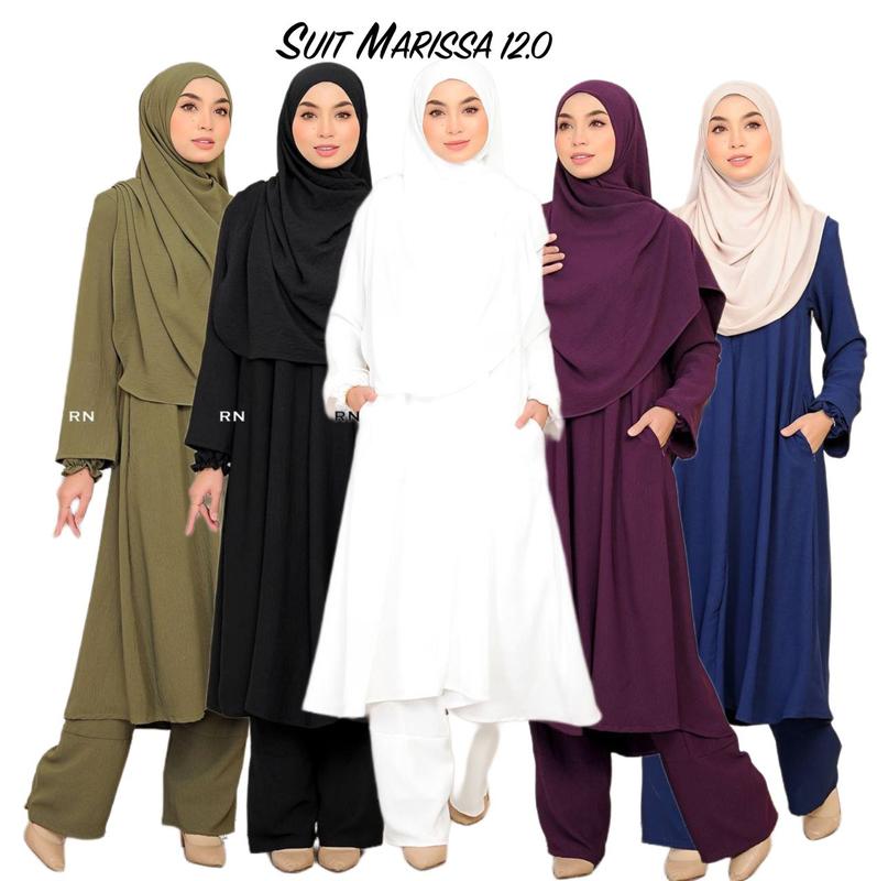 MARISSA 12.0 - Jubah Seluar Umrah Haji Muslimah Suit Ironles - TikTok ...