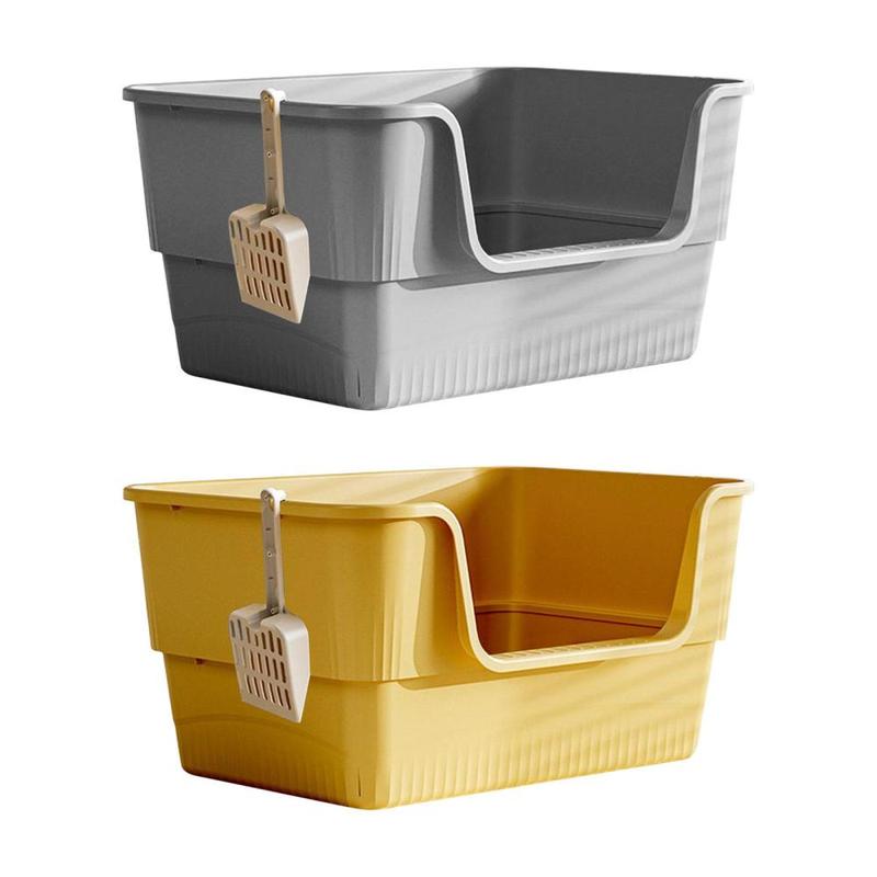 Cat Litter Tray Anti Splashing Cat Sand Box for Living Room Indoor ...