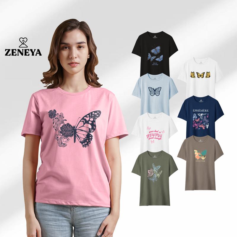 Zeneya Minimalist Butterfly T Shirt Tshirt For Women Collection ...