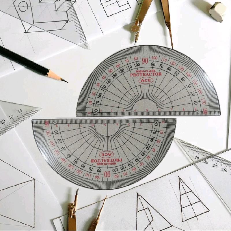 {ACE BRAND} CLEAR 180° PROTRACTOR ANGLE MEASUREMENT RULERS / - TikTok ...