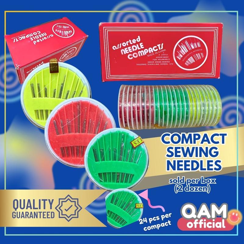 Compact Sewing Needles Assorted (2 dozen packs per box) Nickel-Plated ...