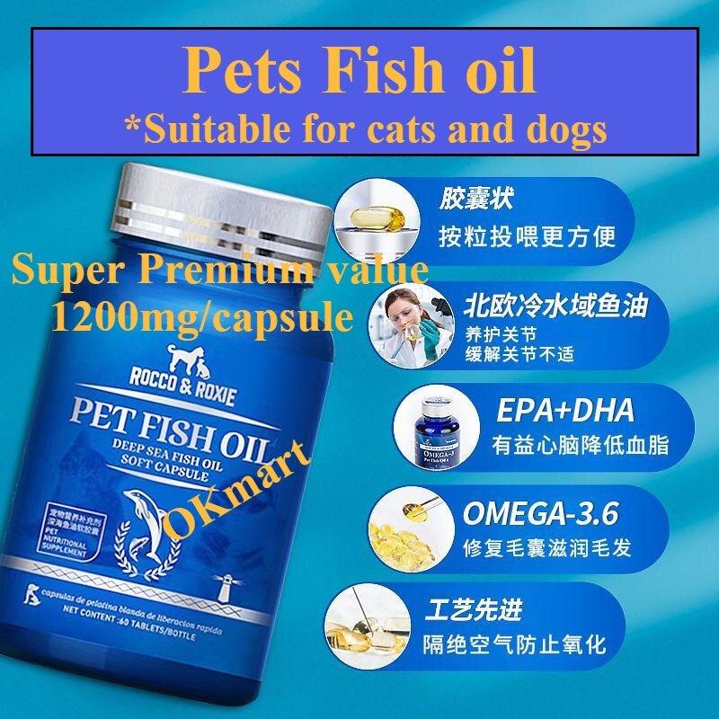 Cat and Dog Supplements Fish Oil 1200mg 60 capsules Minyak Ikan ...