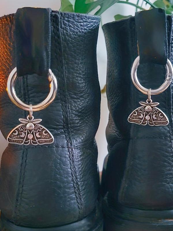 Vintage Moth Design Shoe Charms, Punk Style Shoe Decoration Charms ...