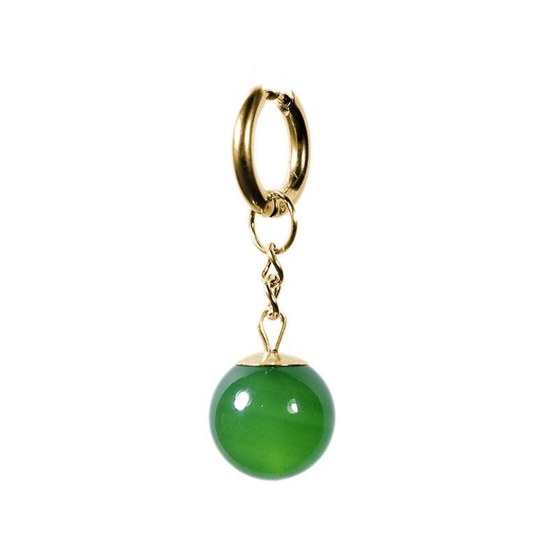 KANG Vintage Anime Ball Dragon Ear Clip with Green Agate Inlay - TikTok ...