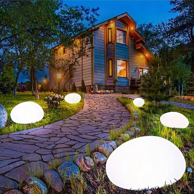 Solar Powered Stone Garden Light, LED Courtyard & Lawn Decoration ...
