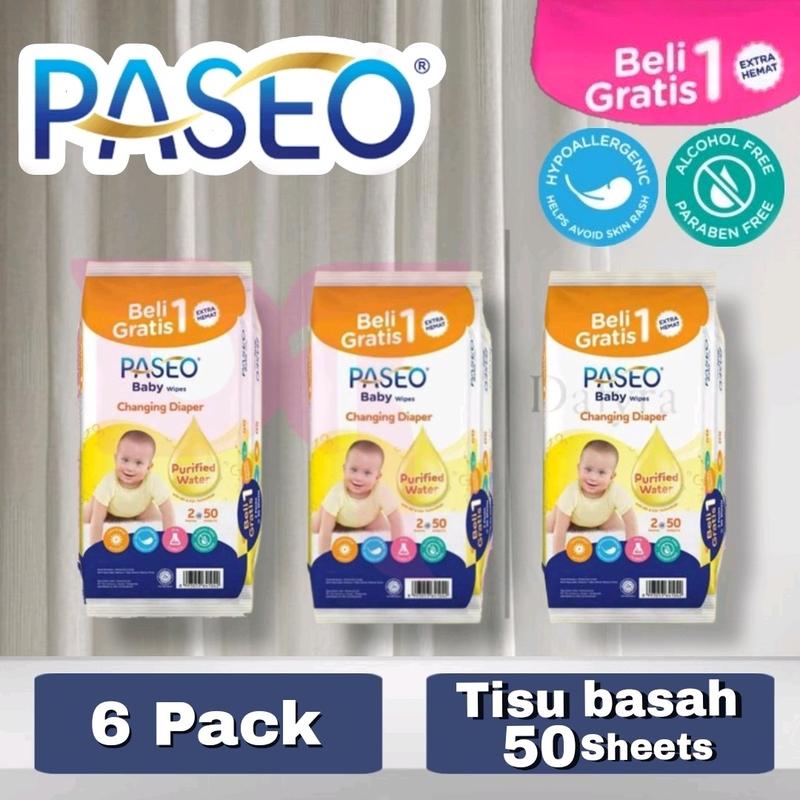 Tisu Basah paseo baby wipes 3 bundle (6 pack) Lembut - Shop | Tokopedia