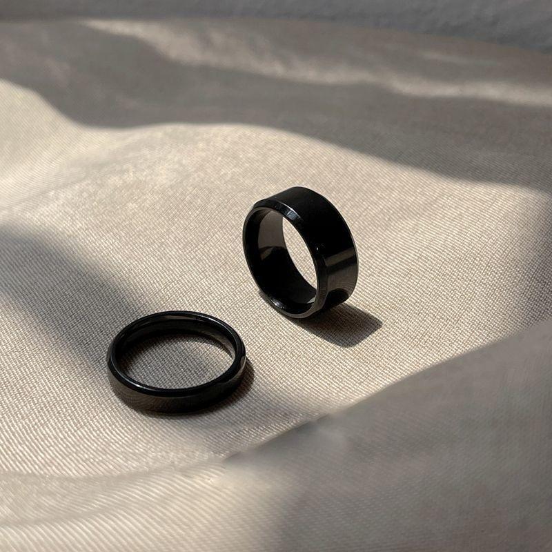 Cincin Pasangan, Keluli Tahan Karat Titanium Hitam Klasik, Untuk ...