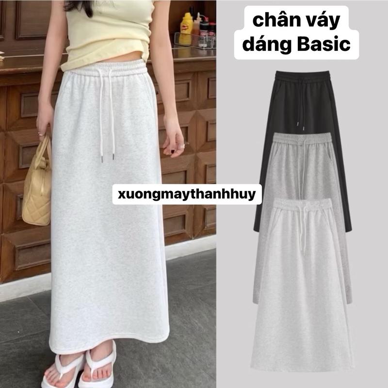 Chân váy nỉ 2 da, chân váy dáng suông, chân váy dài midi dán - TikTok ...