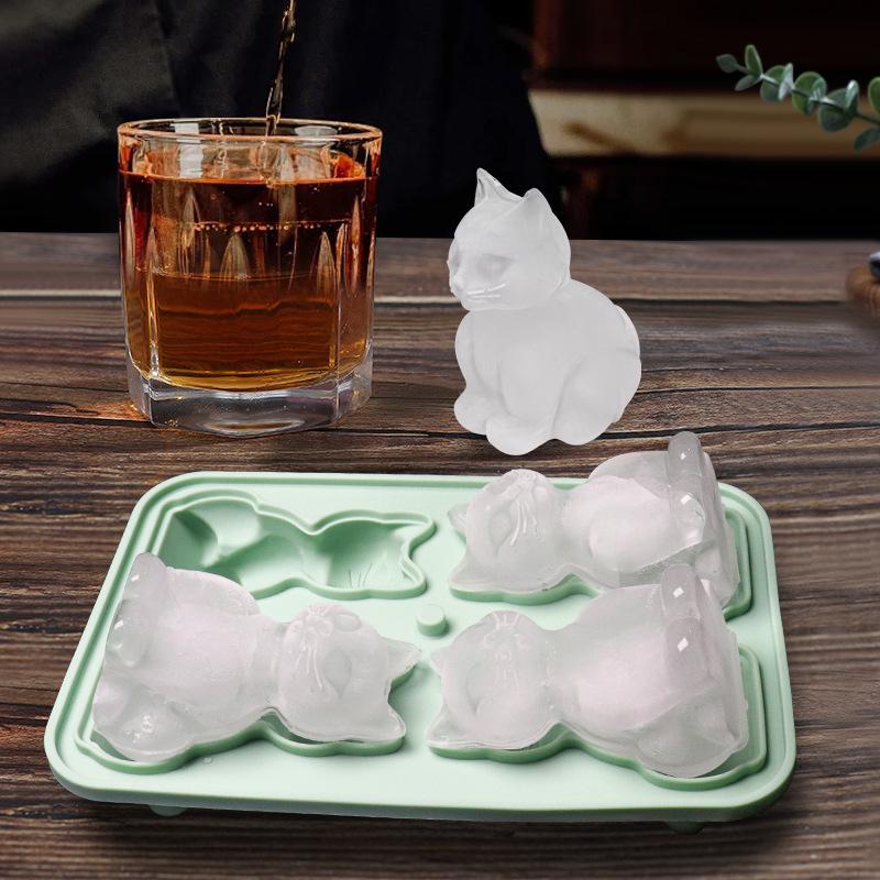 1pc/3D Cat Ice Cube Mold Silicone Ice Tray for Kittens, 4 in - TikTok ...