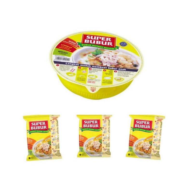 SUPER BUBUR / Instan Porridge So Yummy, Bundle of 3 Sachets 50GR OR Cup ...