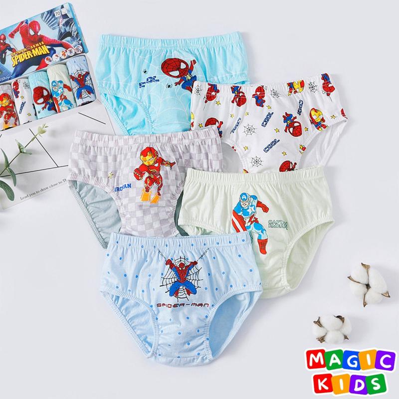 Magic Kids 2-13Y 5pcs/pack Brief Underwear Superhero Design Comfortable ...
