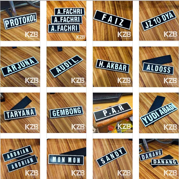Emblem Karet NAMA-Patch Rubber Velcro Name 11x3 Hitam Putih - Shop ...