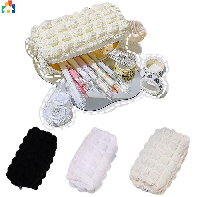 Newest INS Creative Cute Girly Cream Puff Polyester Pencil Case ...