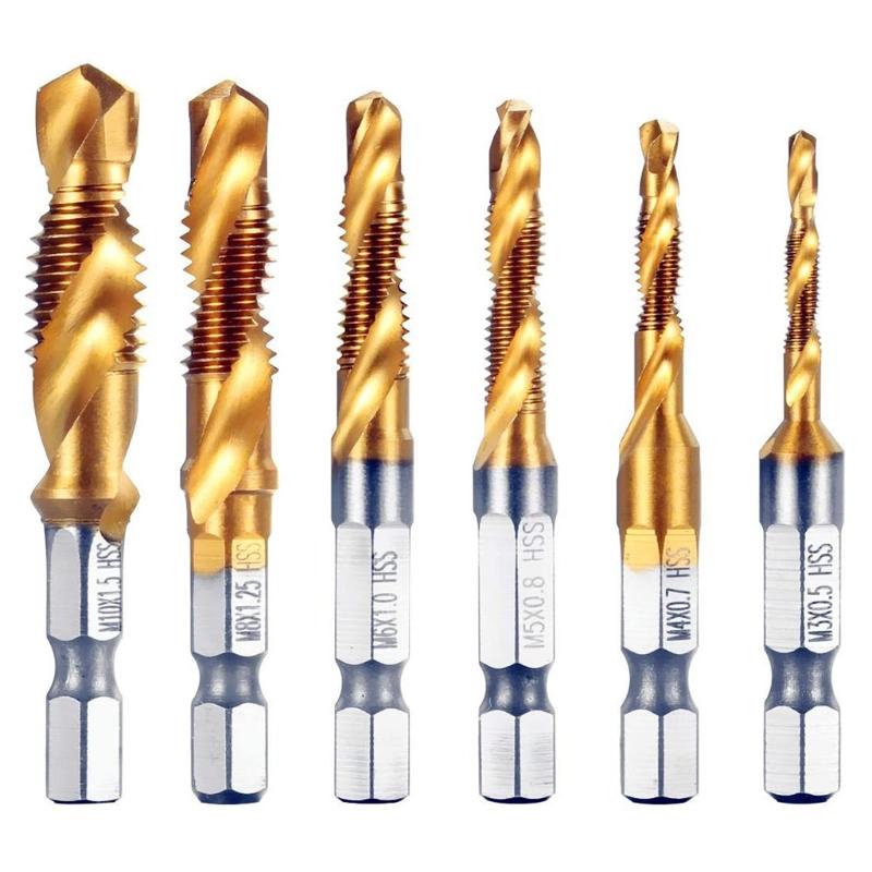 Set bit dan paip gabungan CAIC-Titanium, benang metrik HSS M3-M10 ...