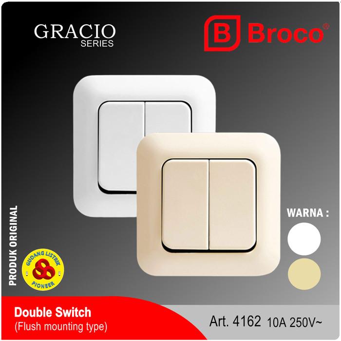 Broco Saklar Seri 2G Gracio 4162 Sakelar Double 2 Gang - Shop | Tokopedia